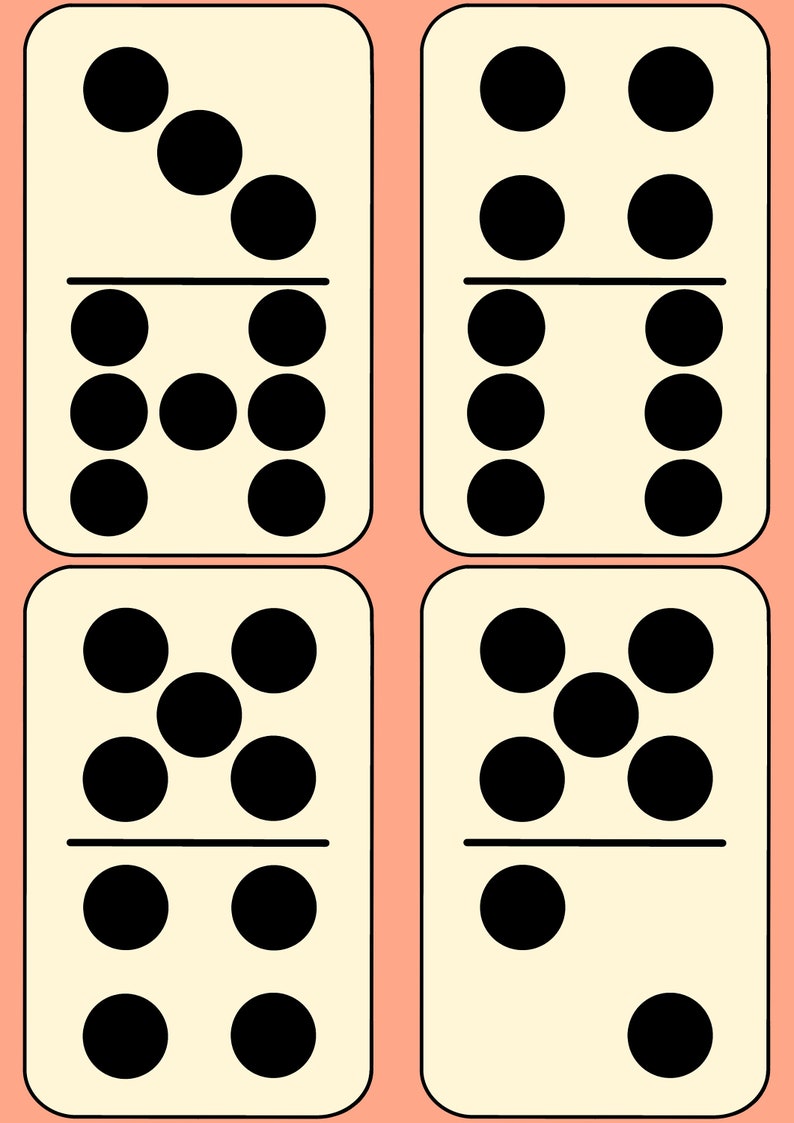 2 Sets of Printable Domino Cards-original and With Geometric Shapes ...