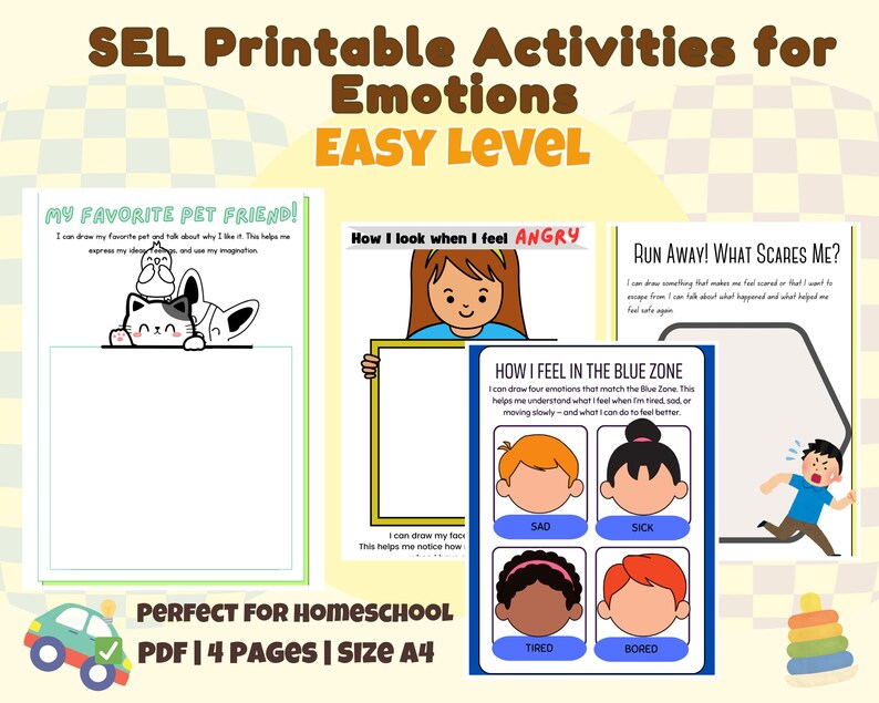 Zones of Regulation Worksheets for Kids – SEL Printable Activities for ...