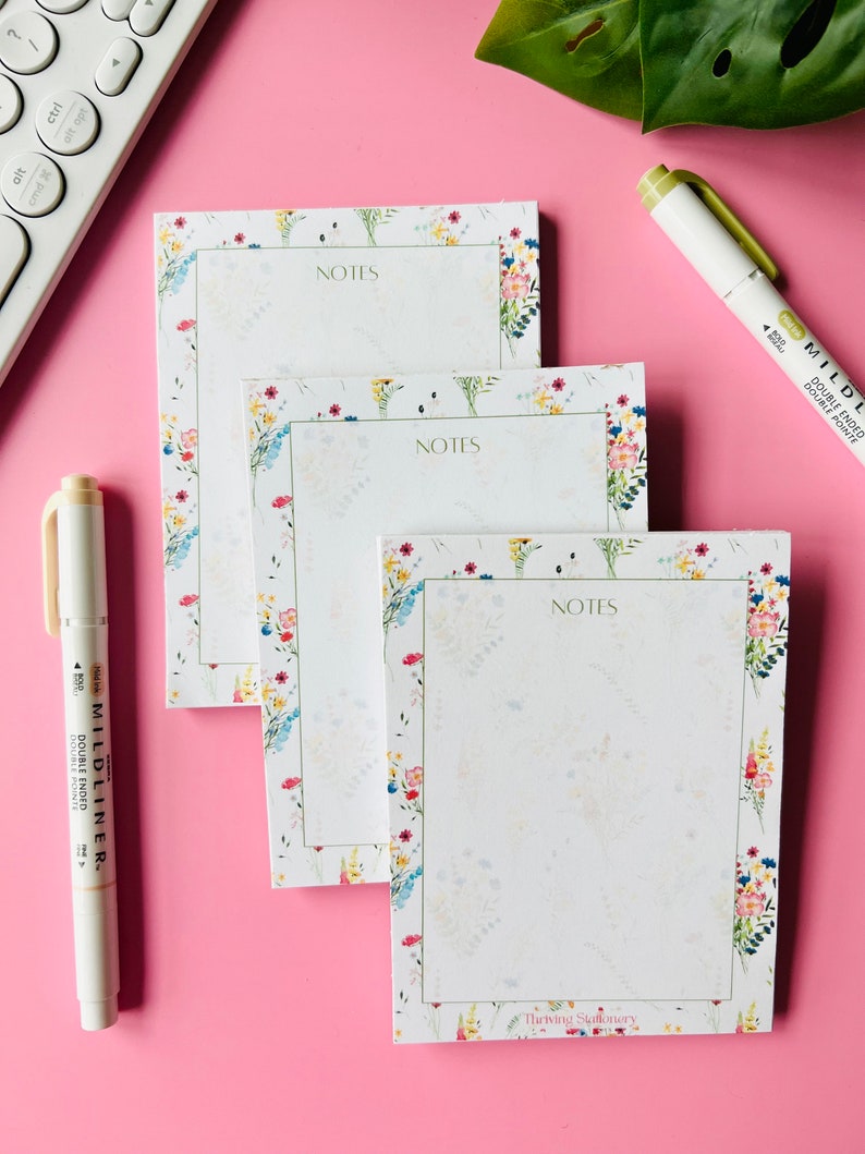 Floral To-do List Notepad | Aesthetic Stationery for Organization - Etsy