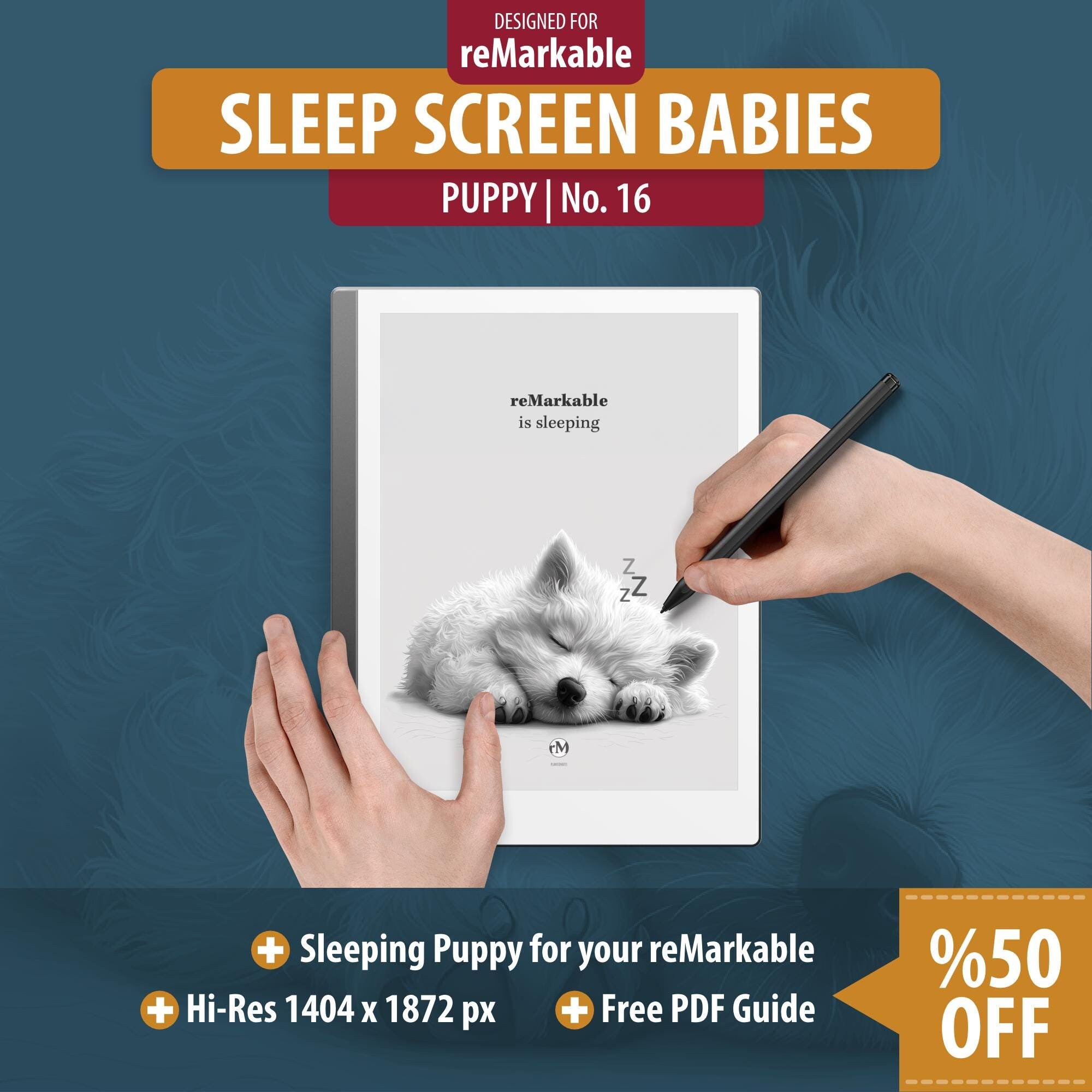 Remarkable 2 Custom Sleep Screen - Sleeping Puppy | Personalize Your E ...
