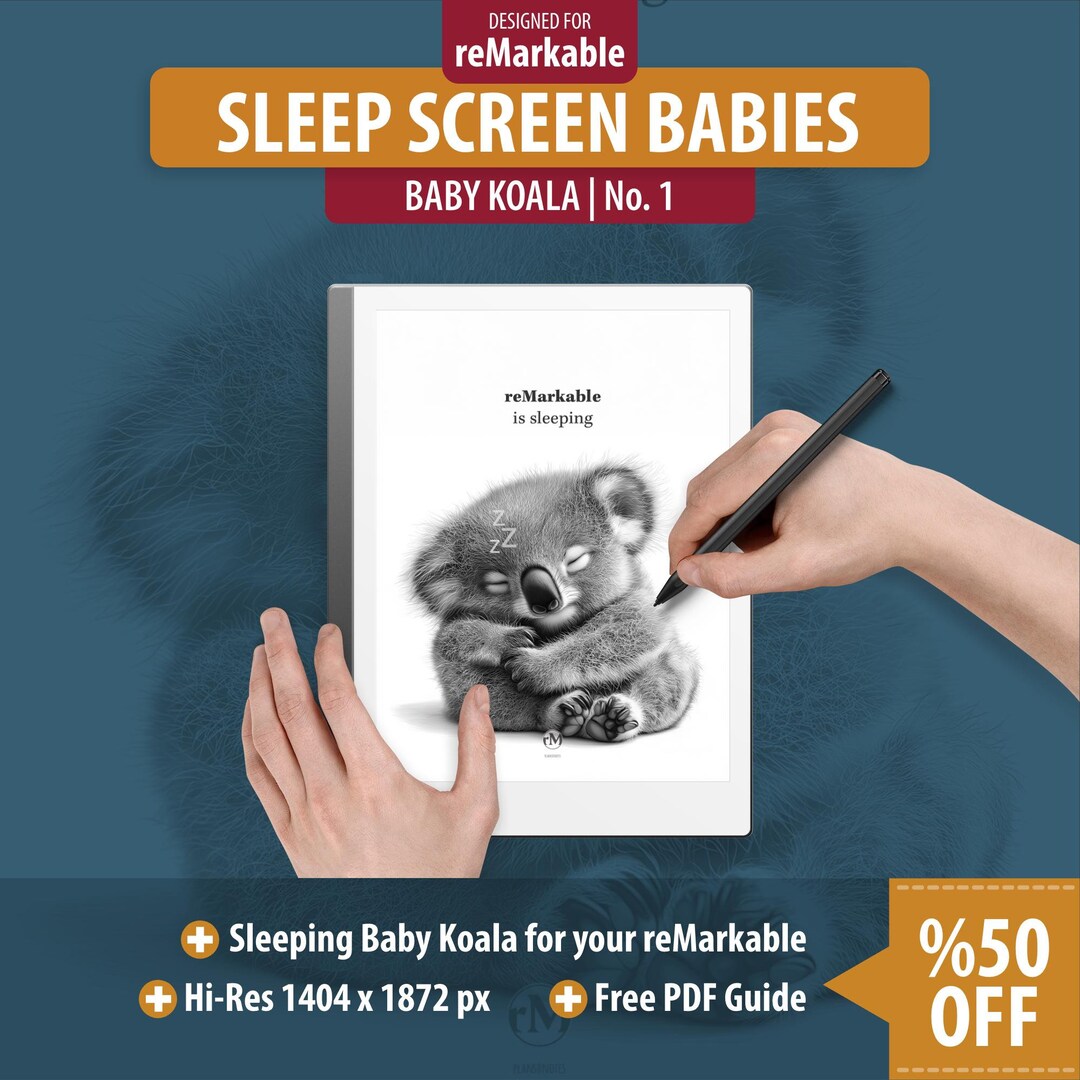 Cozy Koala Remarkable 2 Sleep Screen (PNG + PDF Guide) - Etsy