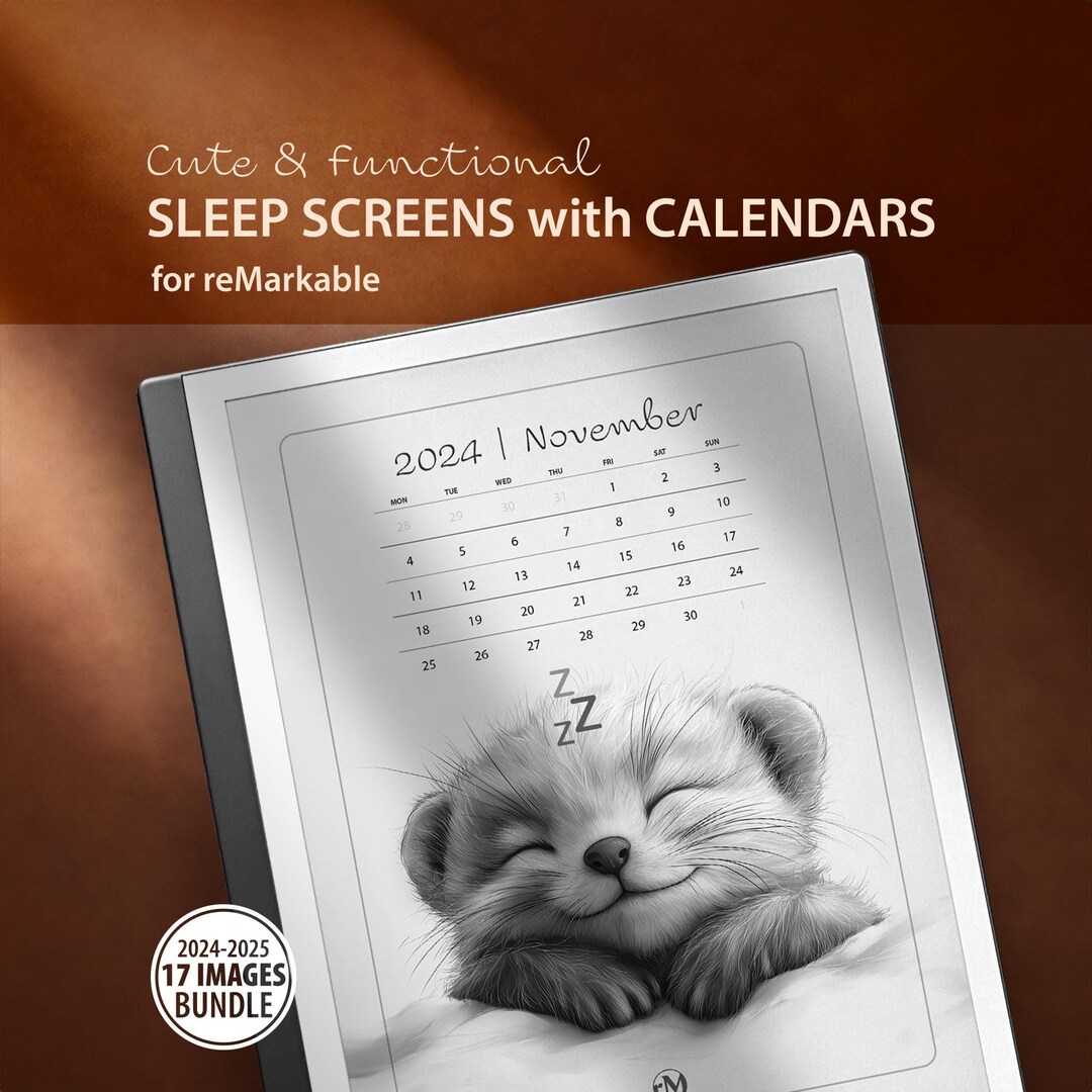 Remarkable 2 Sleep Screen Cute Animals With Monthly Calendars Cute and ...