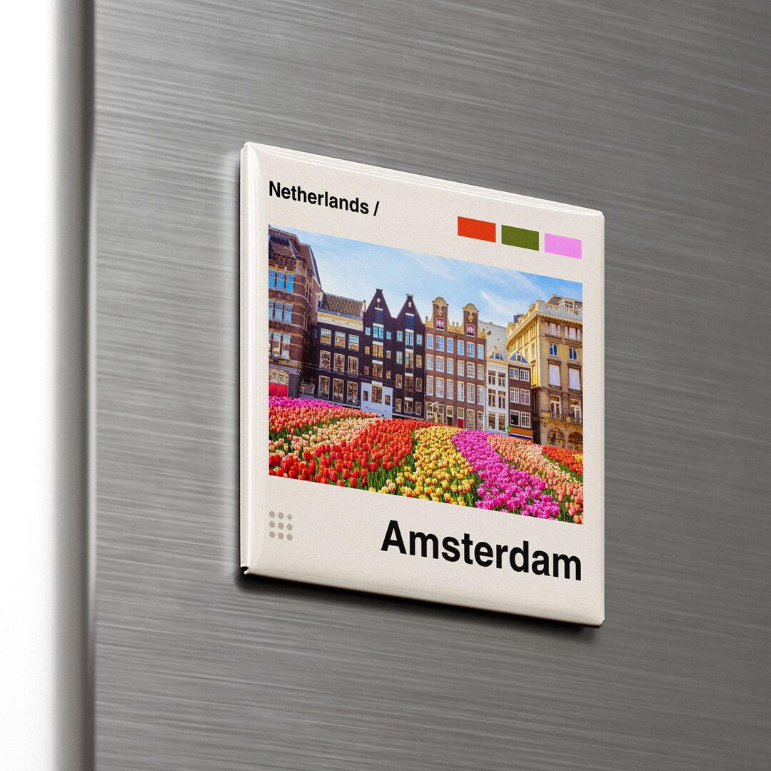 Square Amsterdam Magnet | Travel Souvenir, Bucket List Gift ...