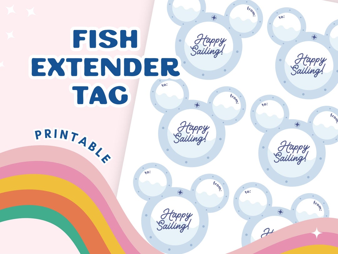 Fish Extender Tag, Digital Download, Printable Cruise Gift Tag, Disney ...