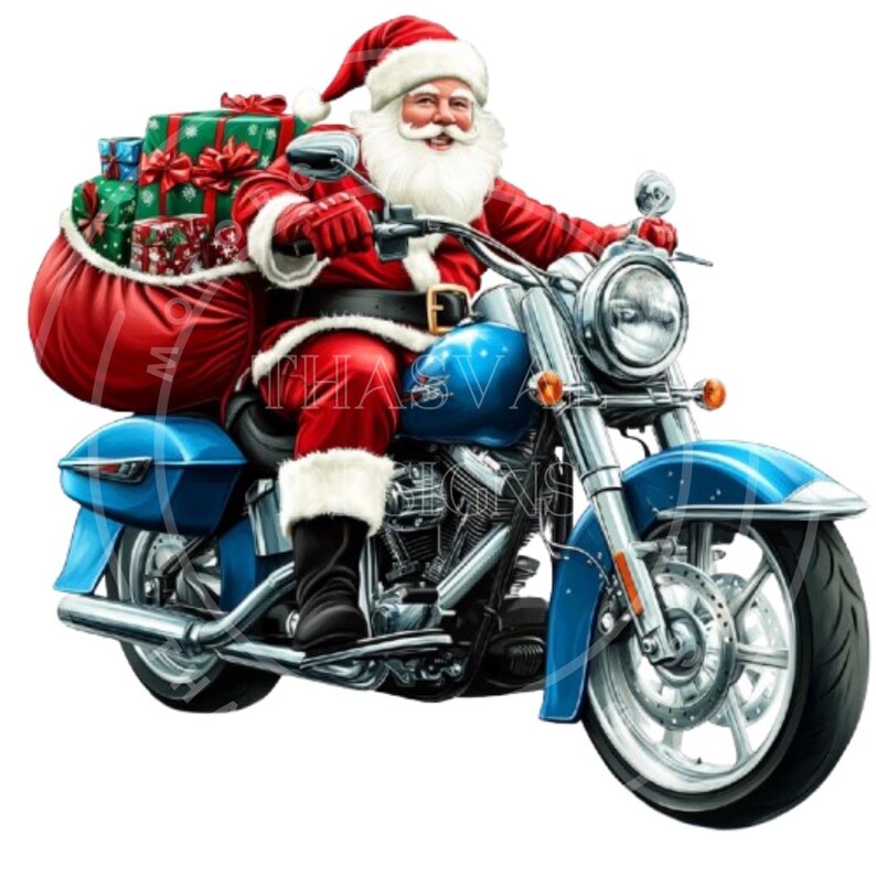 Biker Santa Clipart Set: Motorcycle PNG Images (commercial Use) - Etsy