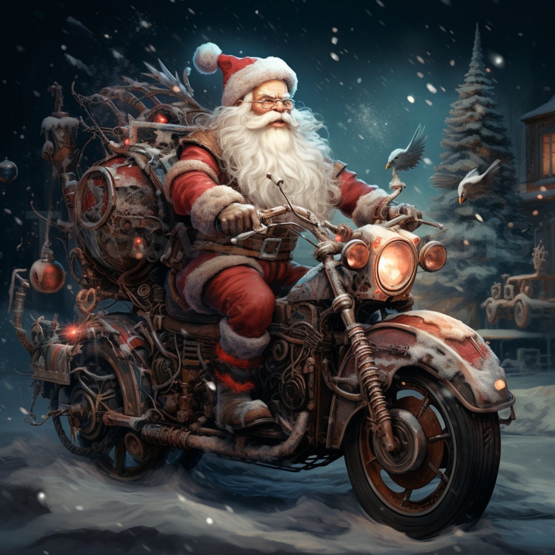Black Santa Riding A Motorcycle at Esther Parr blog