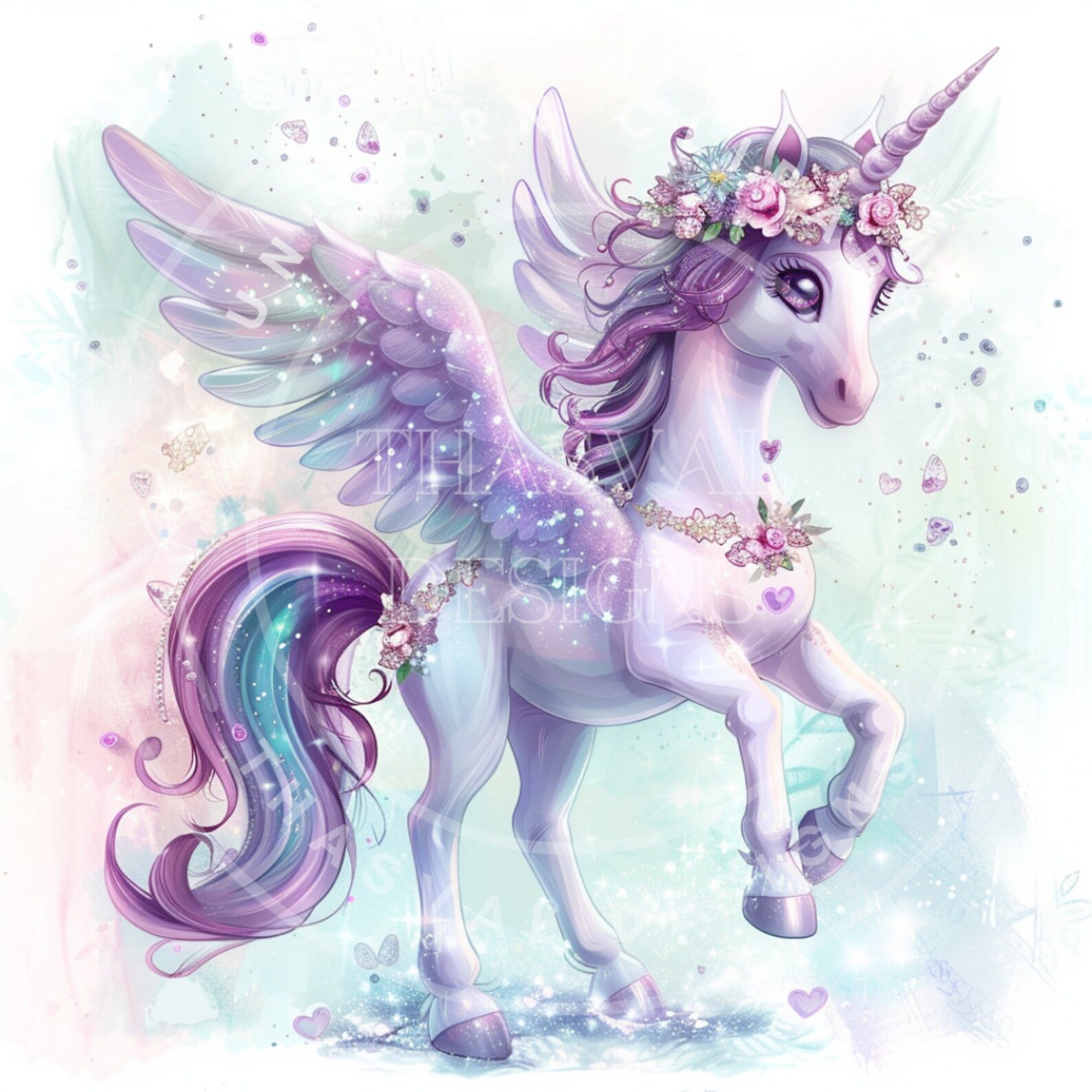 Baby Unicorn Clipart, 9 High-quality Pngs, Unicorn PNG, Cute Unicorn ...