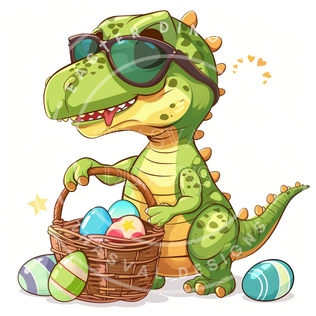 Easter Dinosaur Clipart, 8 High-quality Pngs, Dinosaur T Rex Easter PNG ...