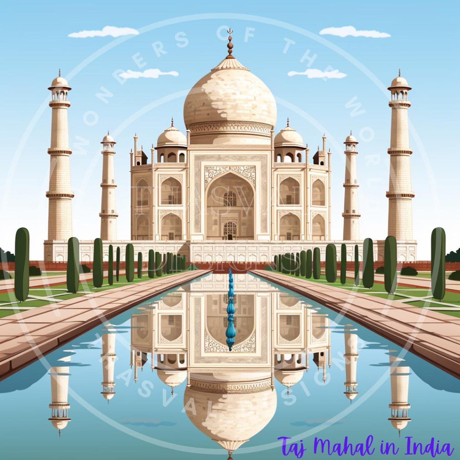 7 New Wonders of the World Clipart, 7 High-quality Pngs, Watercolor ...