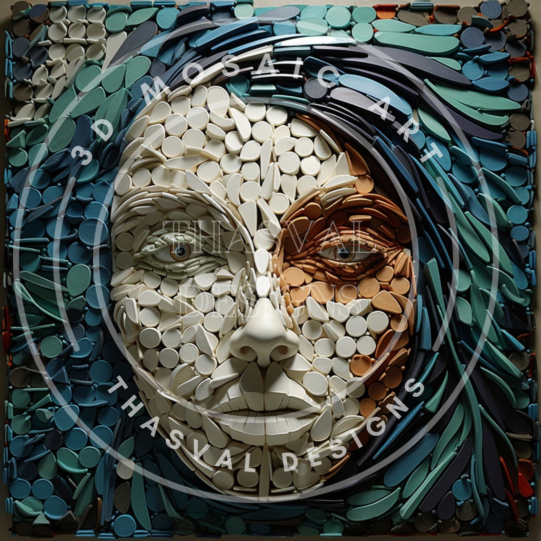 3D Mosaic Art, 12 High-quality Pngs, Unique Clipart, Instant Digital ...