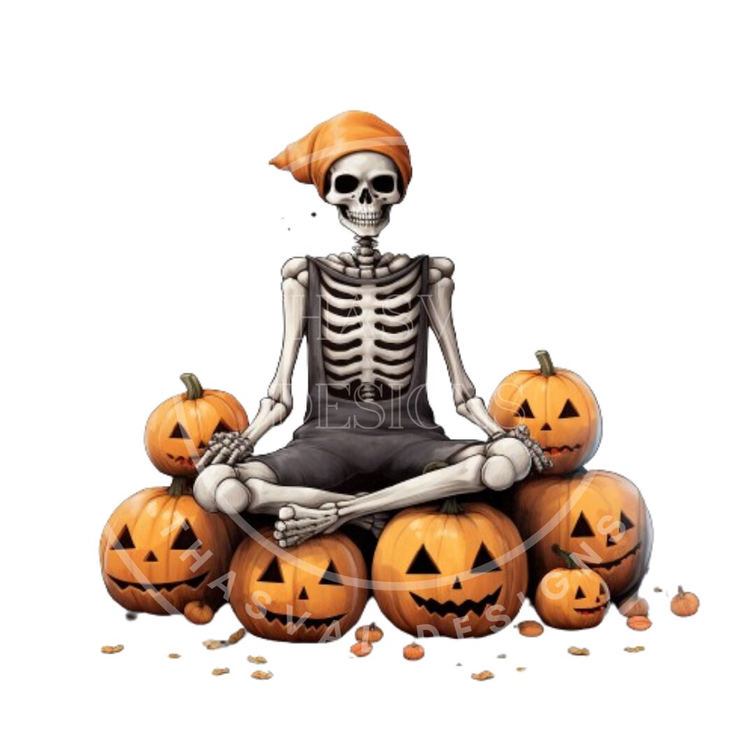 Skeleton Halloween Clipart,9 High-quality Pngs, Fall PNG, Vintage ...