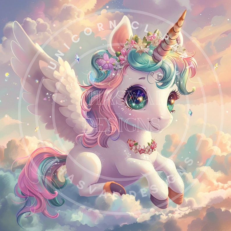 Baby Unicorn Clipart, 9 High-quality Pngs, Unicorn PNG, Cute Unicorn ...