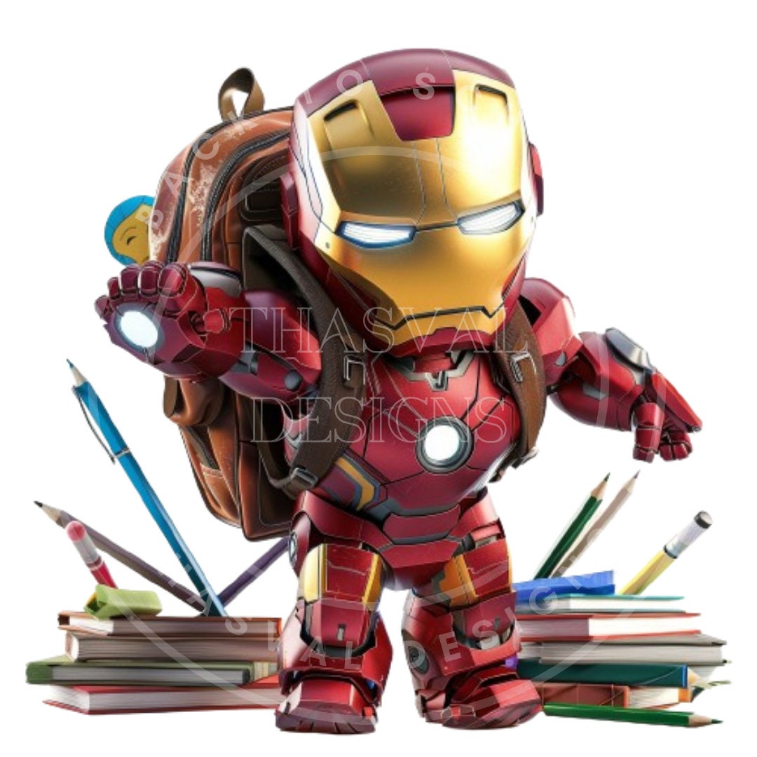Superhero Cartoon Back to School Clipart, 14 High-quality Pngs, Cartoon ...