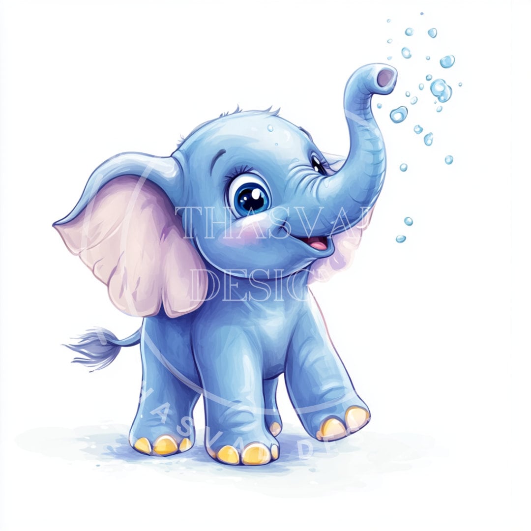 Adorable Elephant Clipart,9 High-quality Pngs, Cute Baby Elephant PNG ...