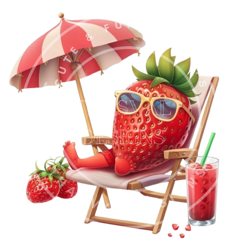 Funny Summer Fruit Clipart, 23 PNG Illustrations (digital Download) - Etsy