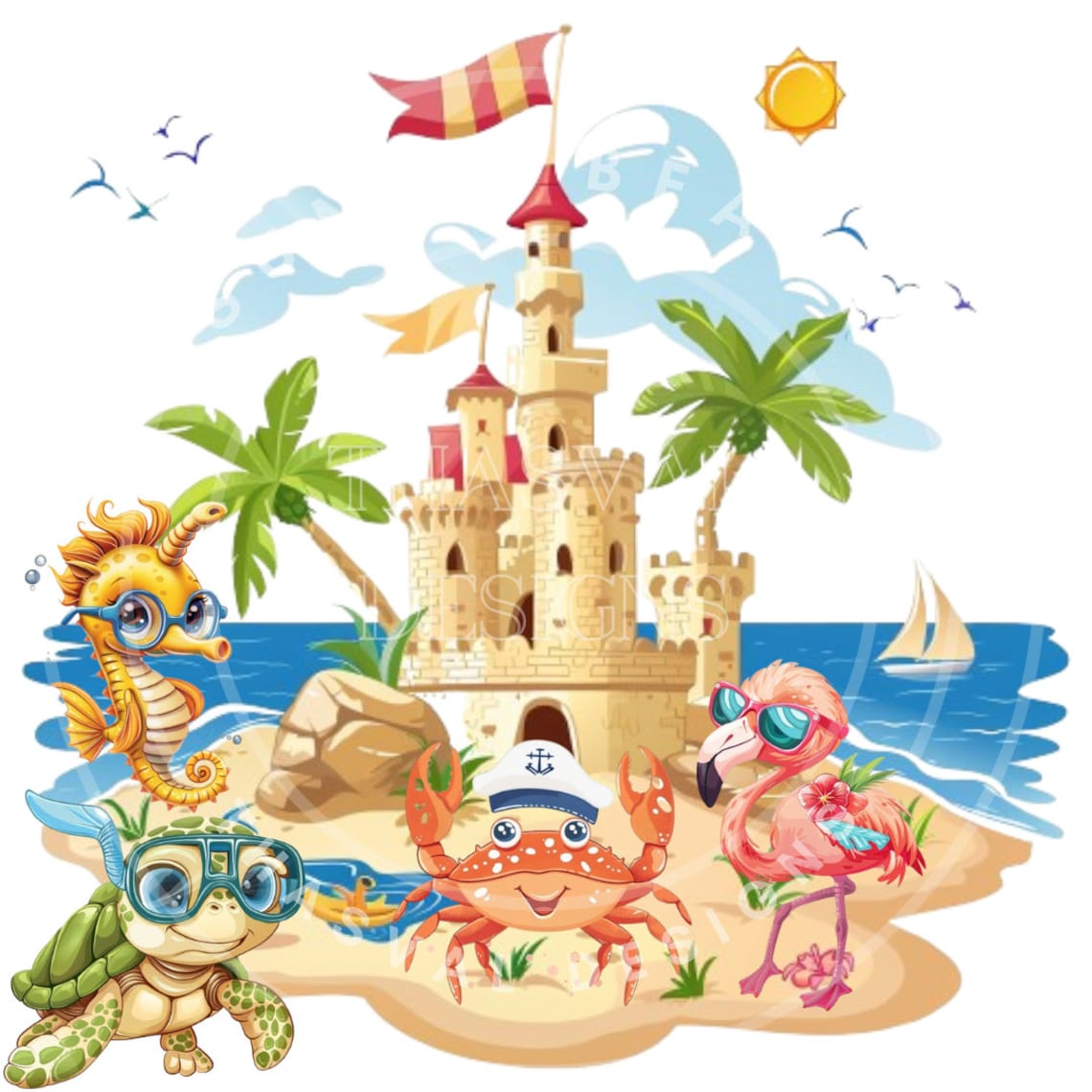 Beach Clipart: Summer Undersea Creatures PNG (digital Download) - Etsy