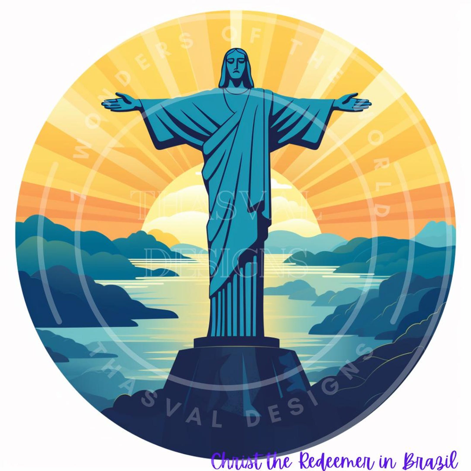 7 New Wonders of the World Clipart, 7 High-quality Pngs, Watercolor ...