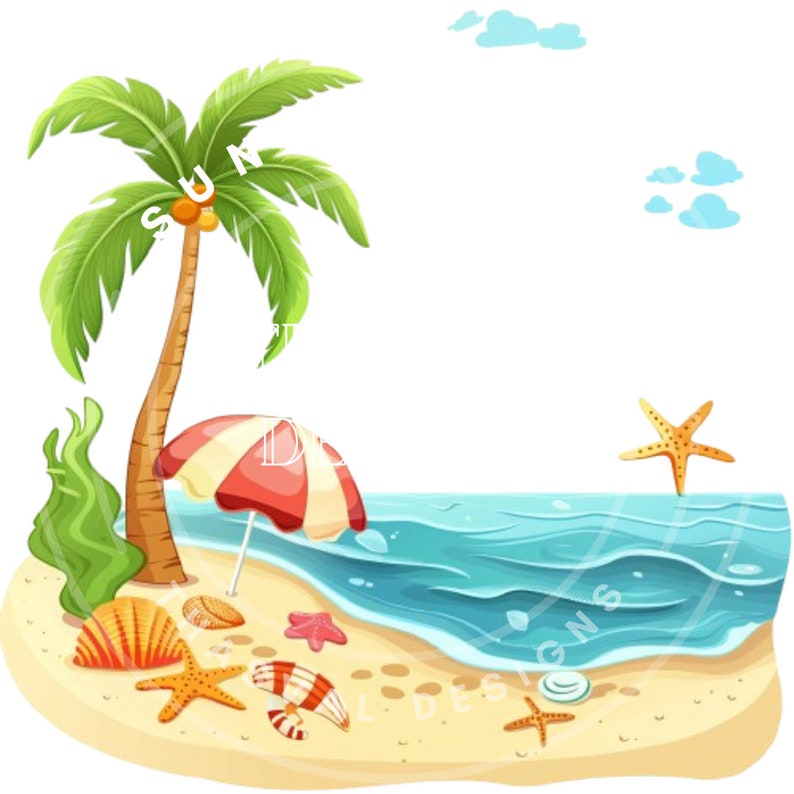 Beach Clipart: Summer Undersea Creatures PNG (digital Download) - Etsy