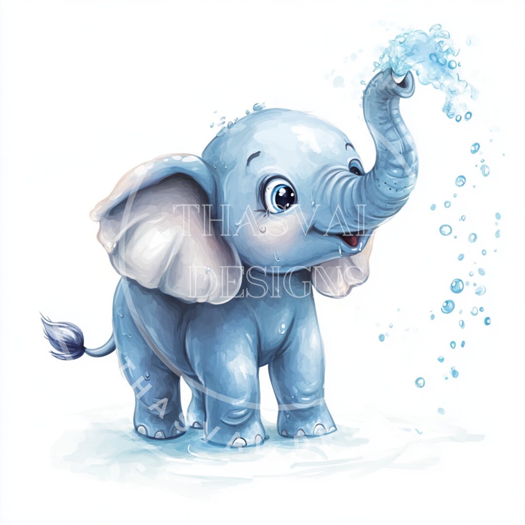 Adorable Elephant Clipart,9 High-quality Pngs, Cute Baby Elephant PNG ...