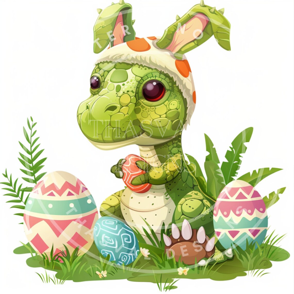 Easter Dinosaur Clipart, 8 High-quality Pngs, Dinosaur T Rex Easter PNG ...