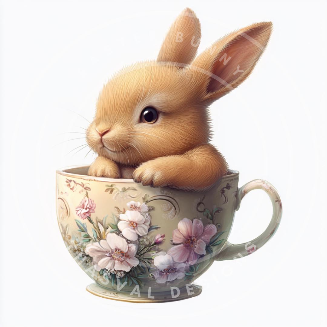 Easter Bunny Clipart Set-2, 12 High Quality PNG, Easter Clipart, Spring ...