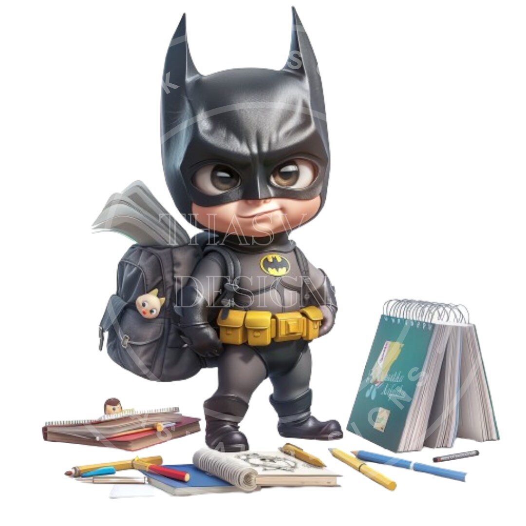 Superhero Cartoon Back to School Clipart, 14 High-quality Pngs, Cartoon ...