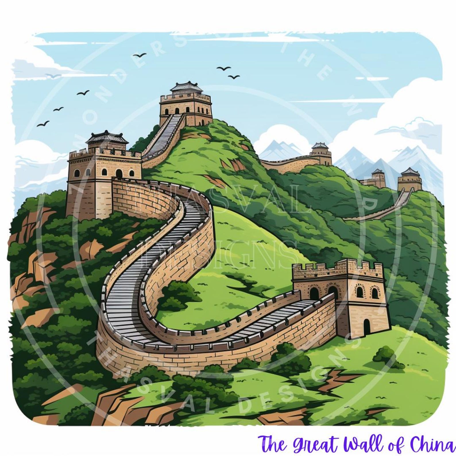 7 New Wonders of the World Clipart, 7 High-quality Pngs, Watercolor ...