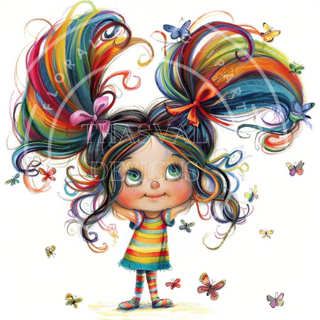 Quirky Girl Clipart, 16 High-quality Pngs, Instant Digital Download ...