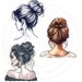 Messy Bun Clipart, 12 High Quality Pngs, Mom Life Kid Life Png, Instant ...