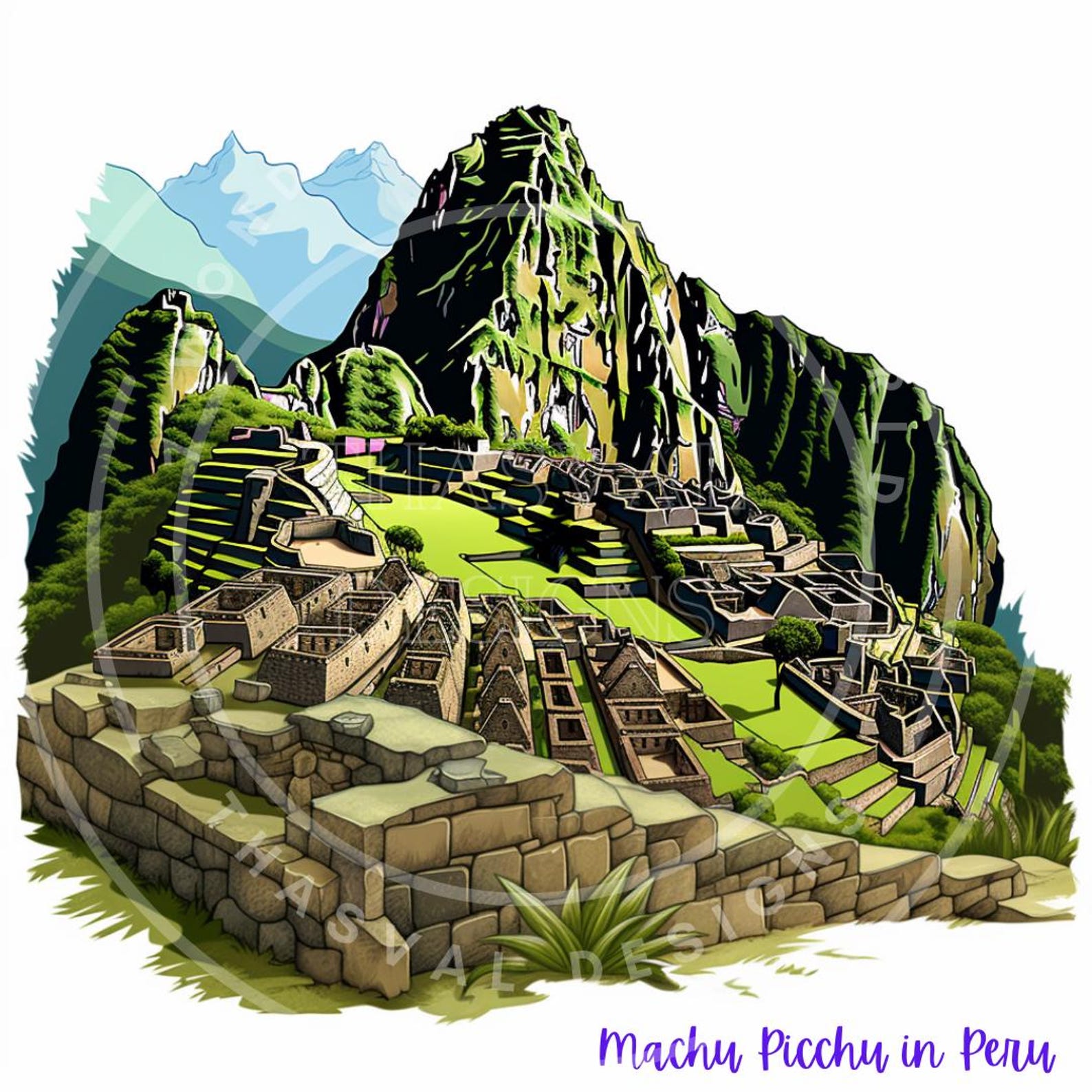 7 New Wonders of the World Clipart, 7 High-quality Pngs, Watercolor ...