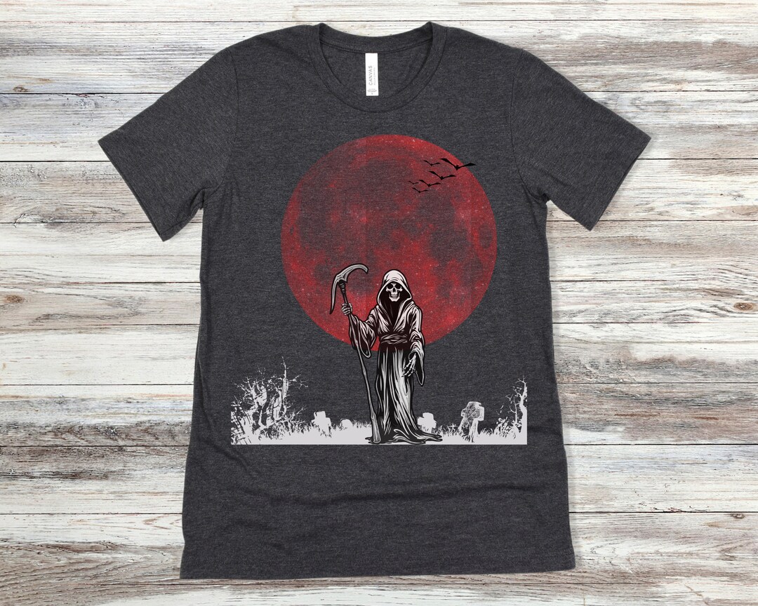 Grim Reaper T-shirt Death-themed Shirt Spooky Reaper Design - Etsy