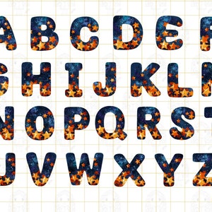 Stardust Alphabet Clipart, Letter PNG, Star Clipart, Decorative Letters ...