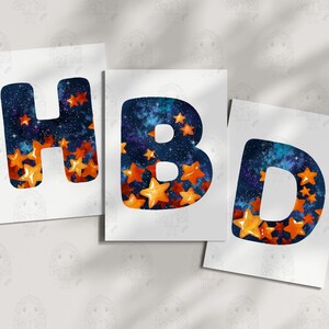 Stardust Alphabet Clipart, Letter PNG, Star Clipart, Decorative Letters ...