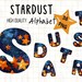 Stardust Alphabet Clipart, Letter PNG, Star Clipart, Decorative Letters ...