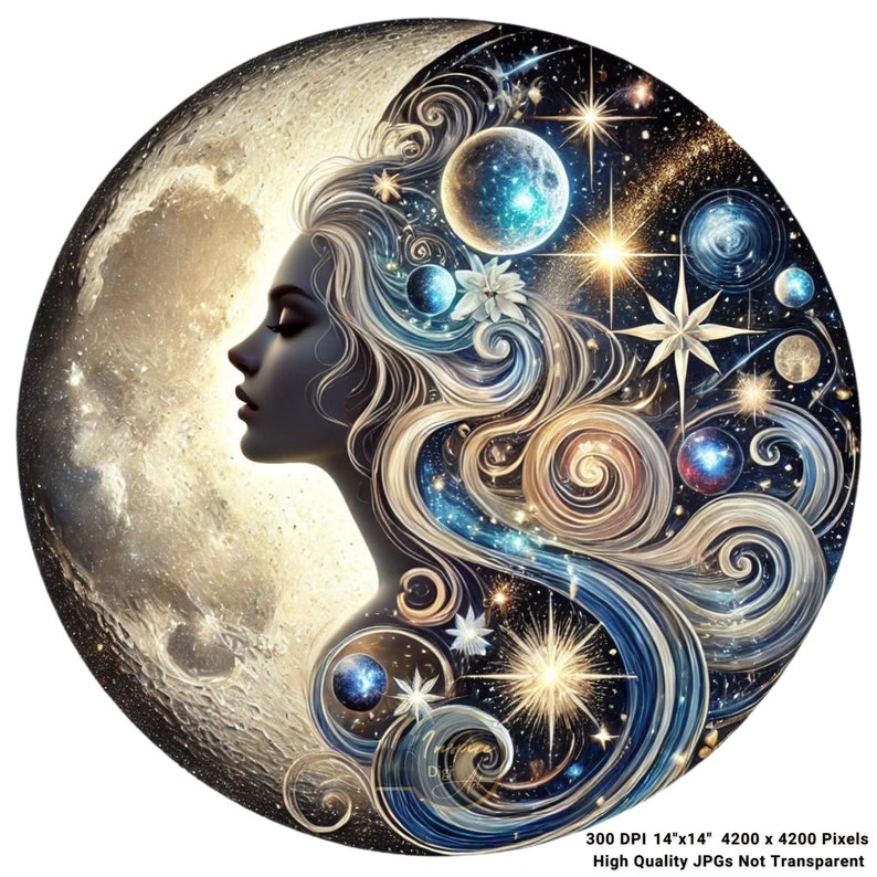 Enchanting Mystical Moon Clipart, Celestial Moonlight Projects, Magical ...