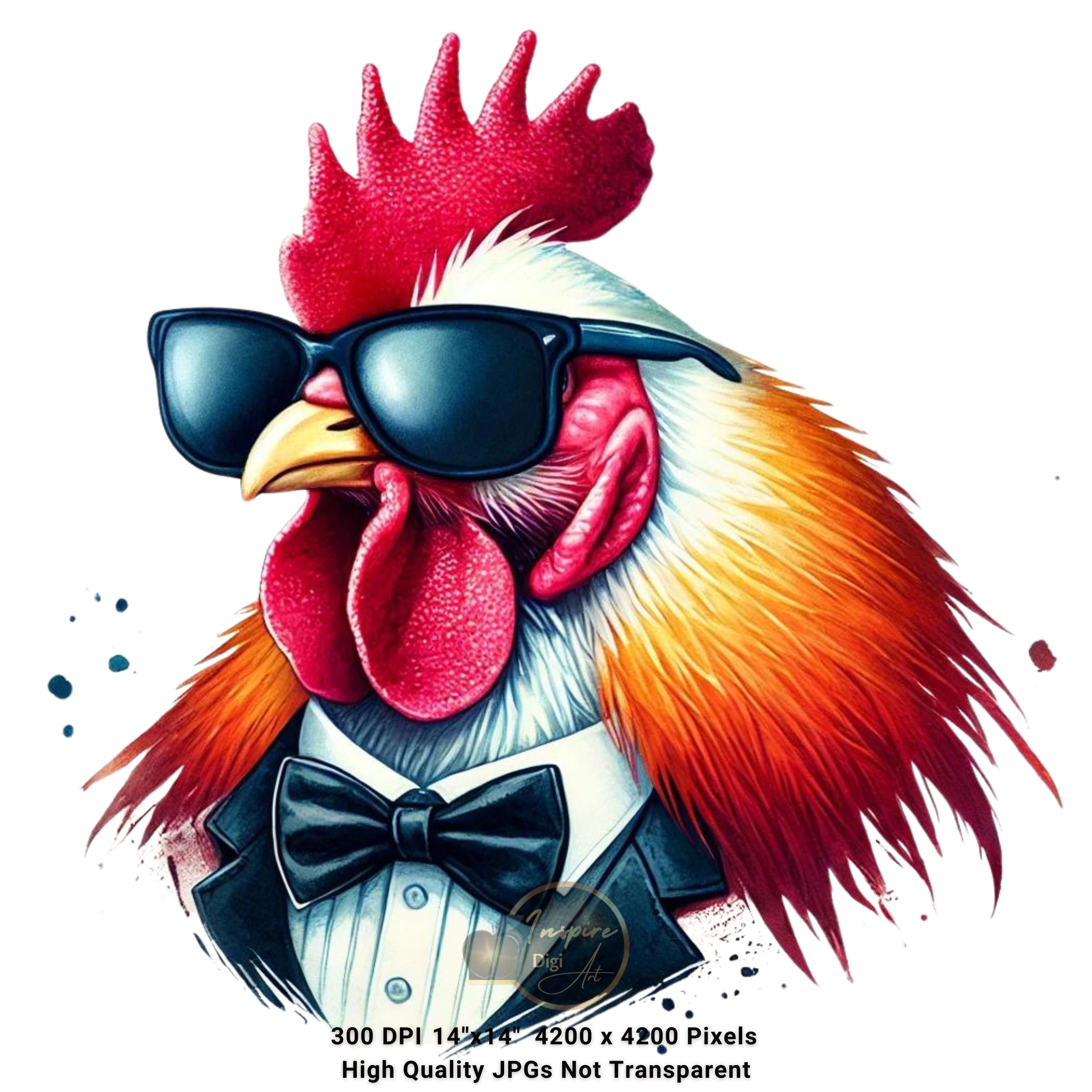 Chicken Clipart, Funny Chicken Clipart, Whimsical Chicken, Watercolor ...