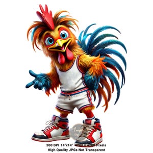 Funny Chicken Clipart, Cool Chicken in Sportswear, Hipster Rooster ...