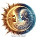 Mystical Sun and Moon Clipart, Fantasy Magical Celestial Sun and Moon ...