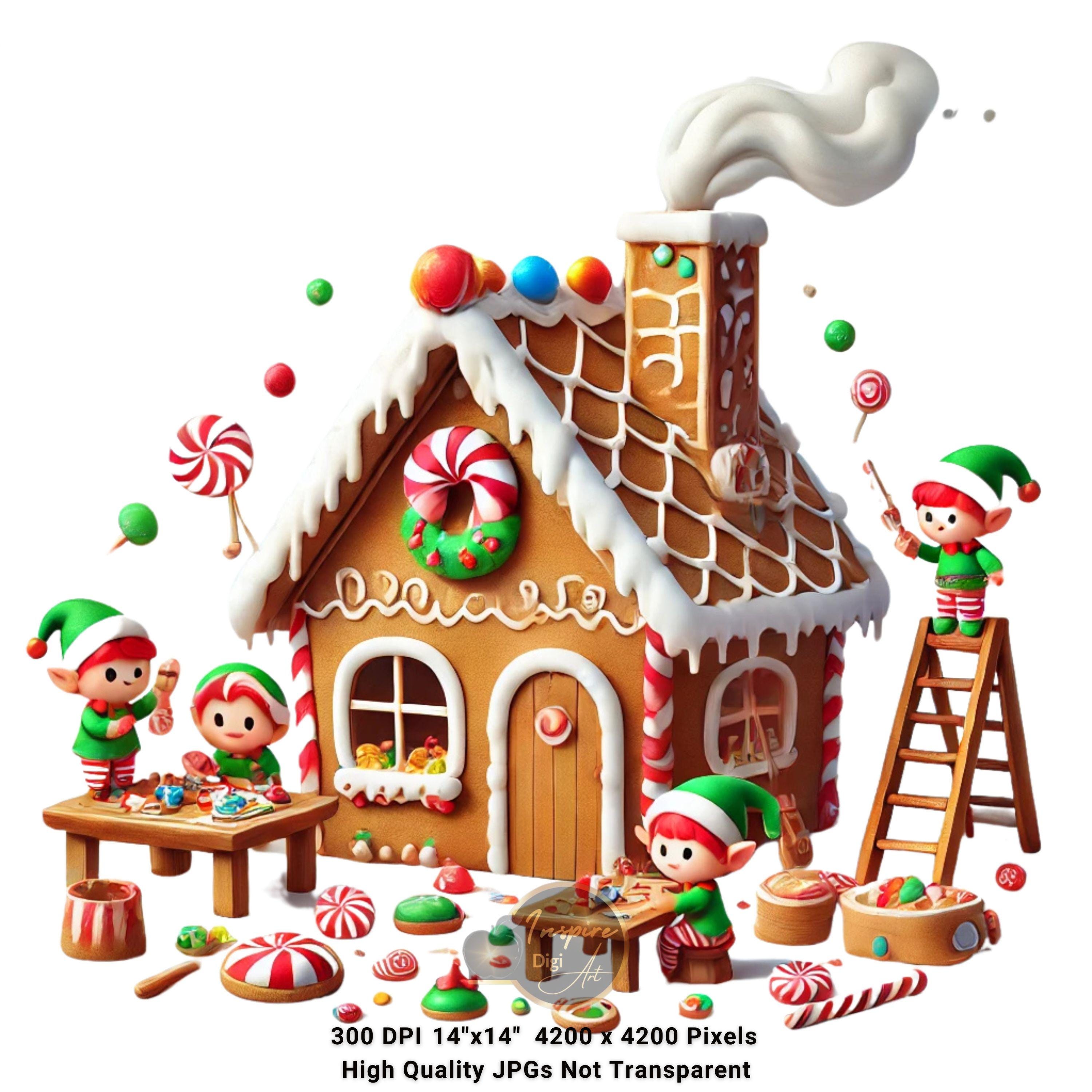 Gingerbread House Clipart, Cute Gingerbread House Clipart, Candy Houses ...