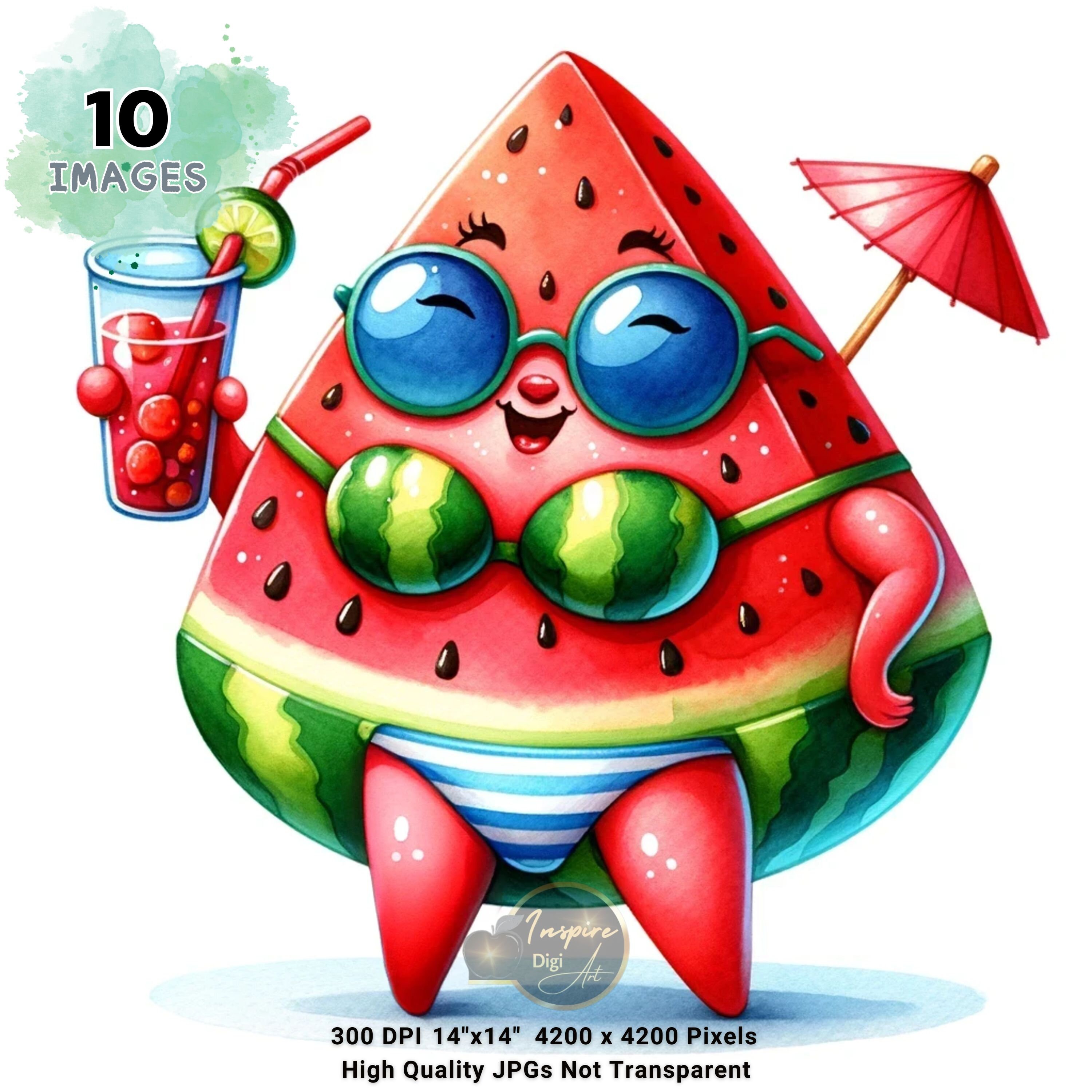 Funny Fruit Clipart Bundle, Summer Fruit Clipart, Cute Fruit Clipart ...