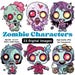 Cute Zombie Clipart, Zombie Characters, Cute Halloween Clipart, Kawaii ...