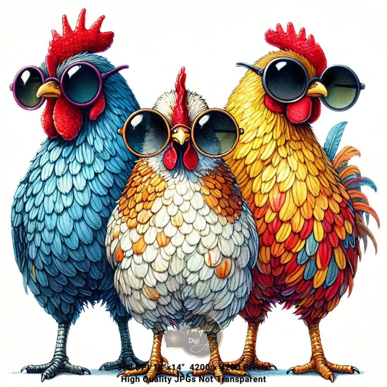 Funny Chickens Clipart, Cool Chickens Clipart, Funny Roosters Clipart ...