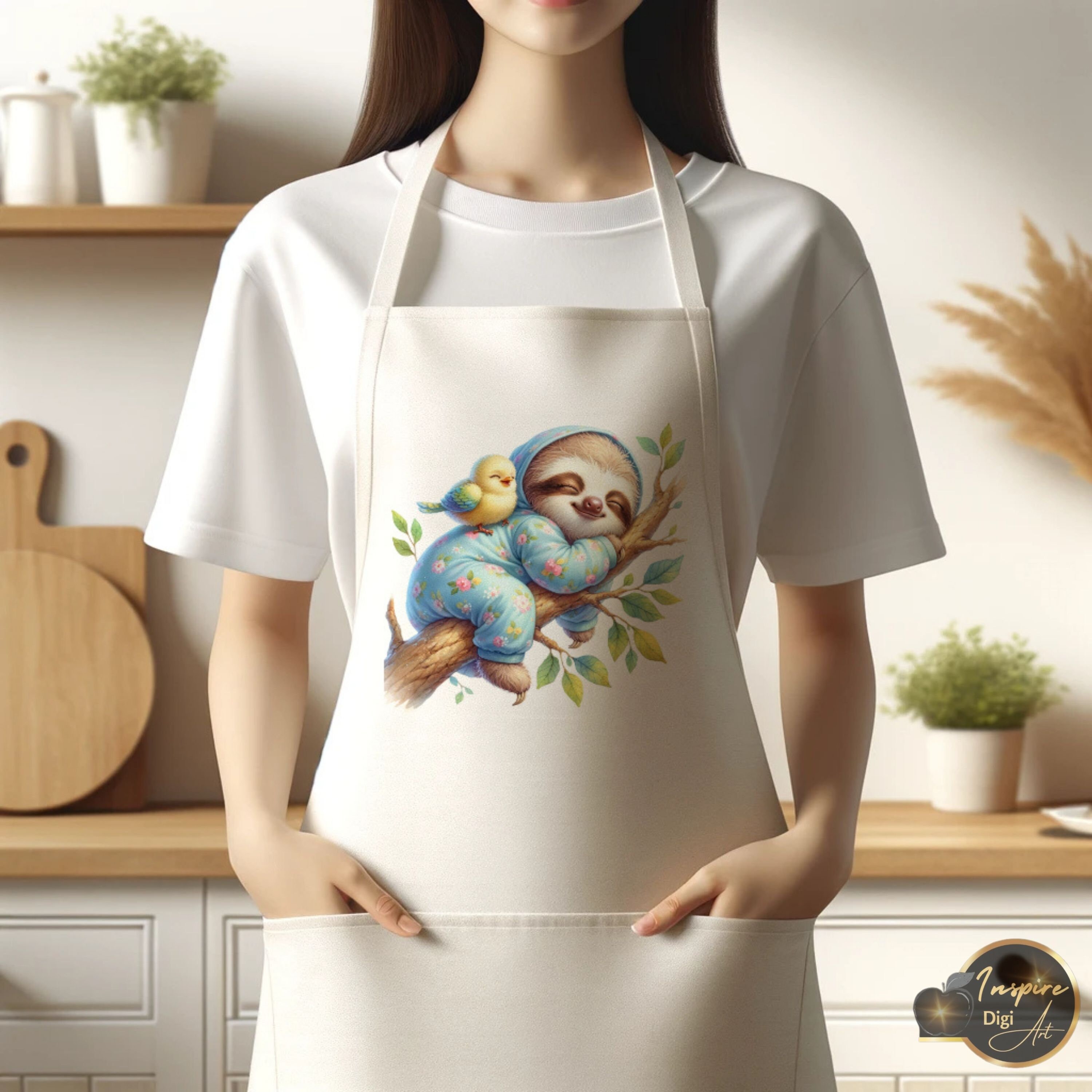 Adorable Baby Sloth in Pajamas, Clipart Bundle, Watercolor Sloth ...