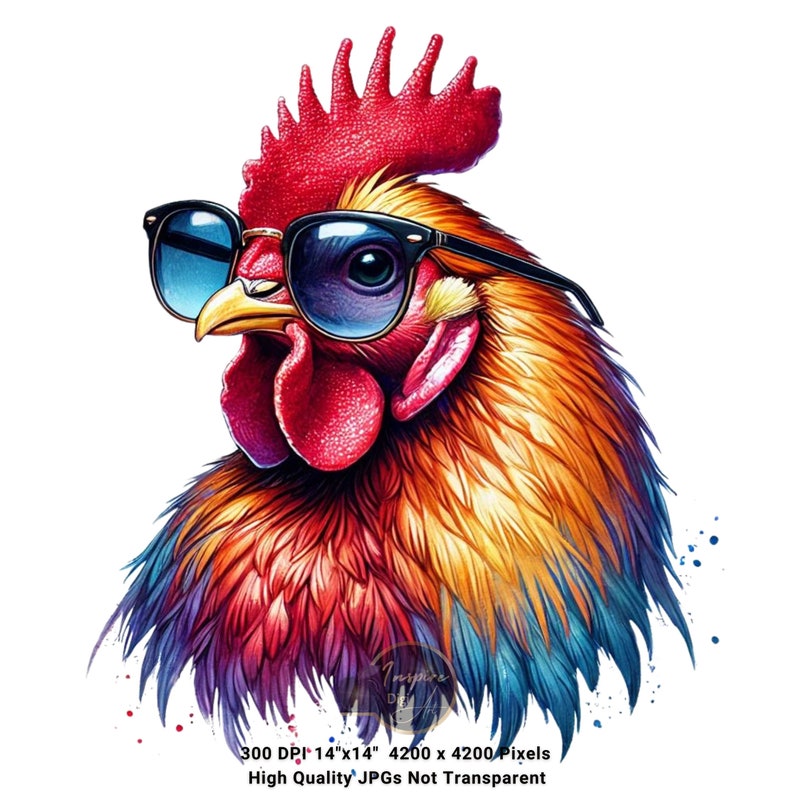 Chicken Clipart, Funny Chicken Clipart, Whimsical Chicken, Watercolor ...