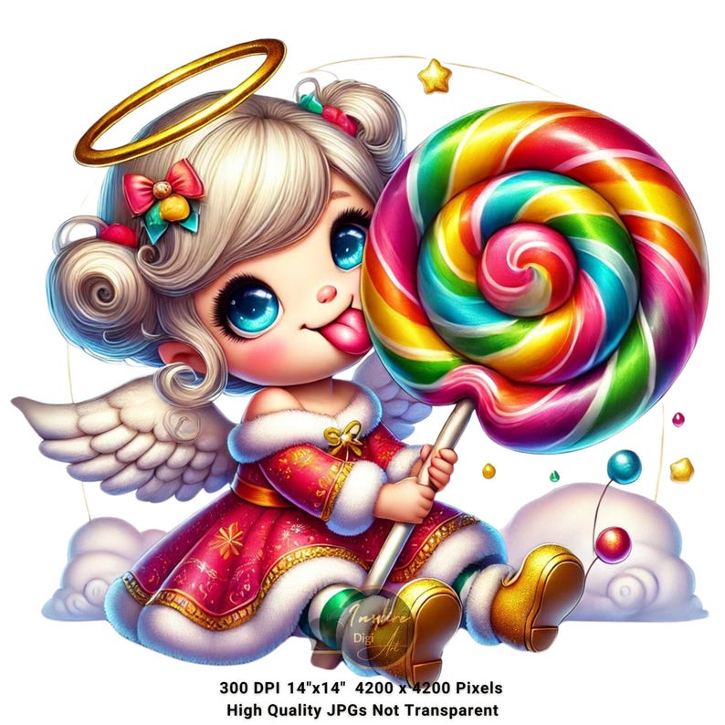 Angel Christmas Clipart, Funny Angel Christmas Clipart Bundle, Cute ...