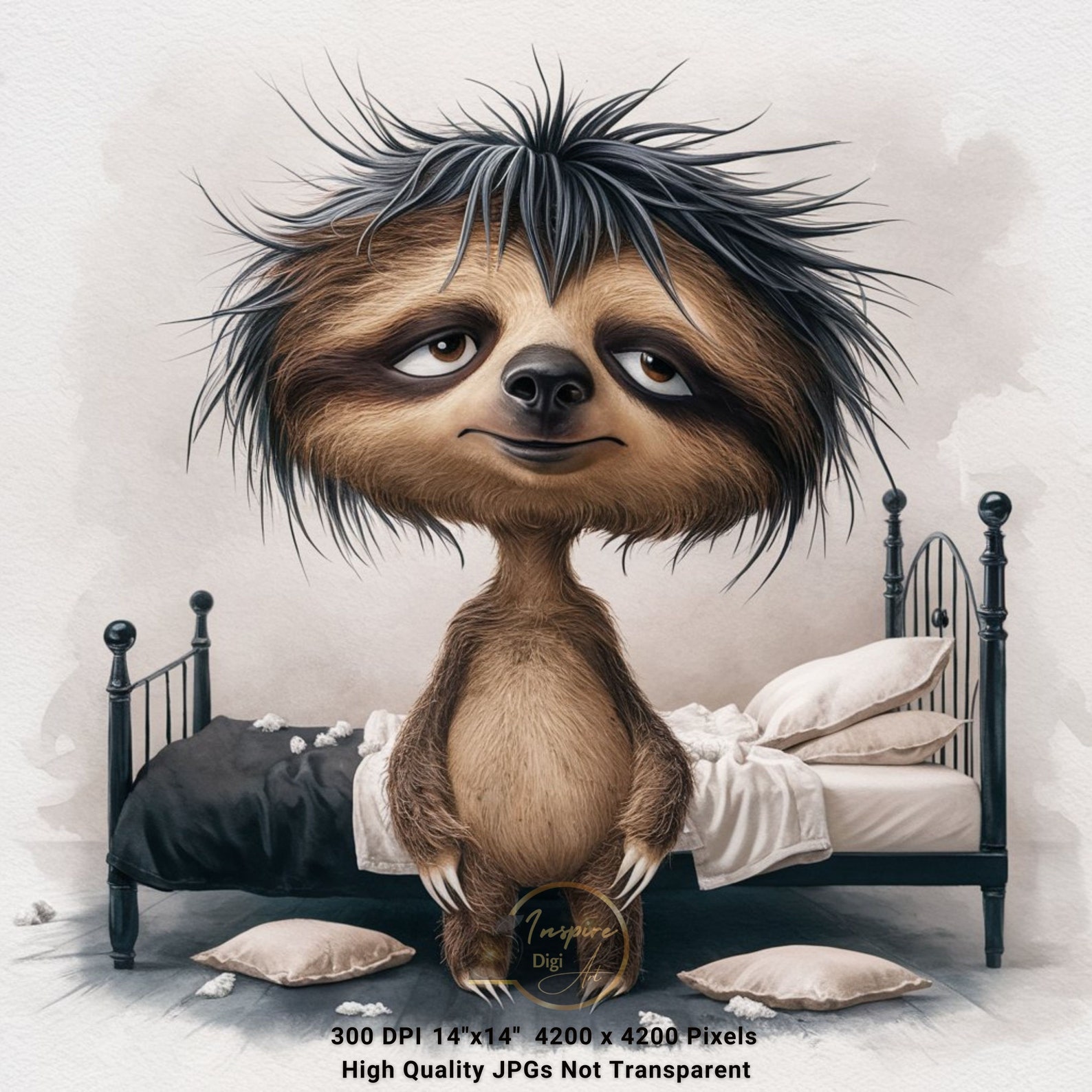 Funny Quirky Sloth Night Shift Clipart, Night Shift Crew, Welcome to ...