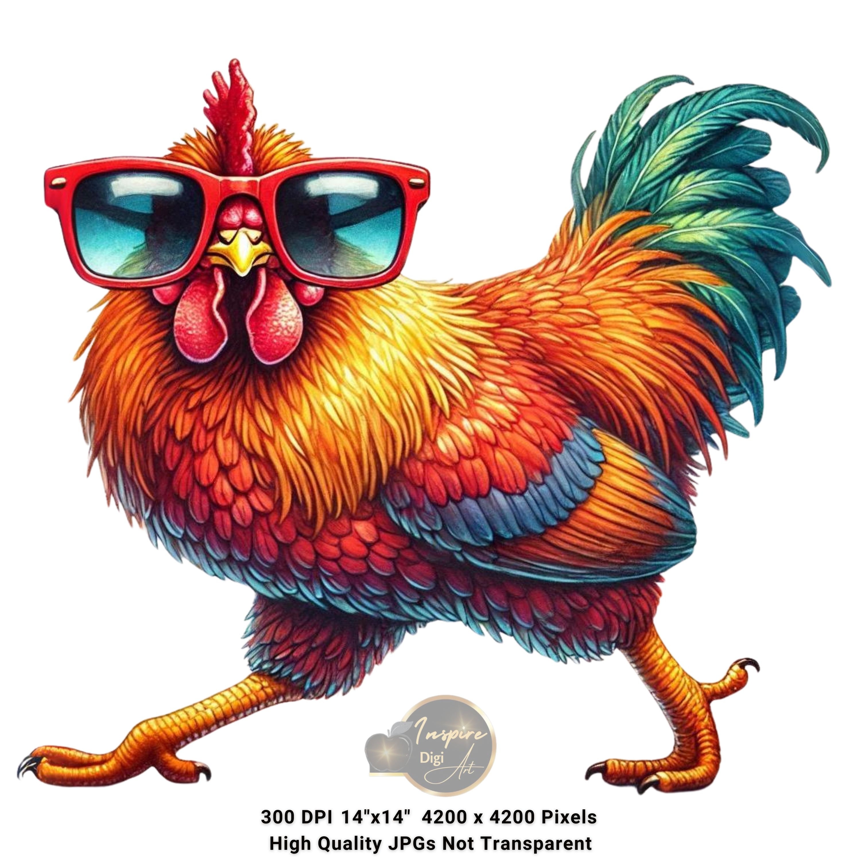 Chicken Clipart, Funny Chicken Clipart, Whimsical Chicken, Watercolor ...