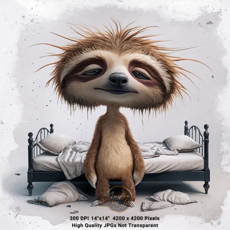 Funny Quirky Sloth Night Shift Clipart, Night Shift Crew, Welcome to ...