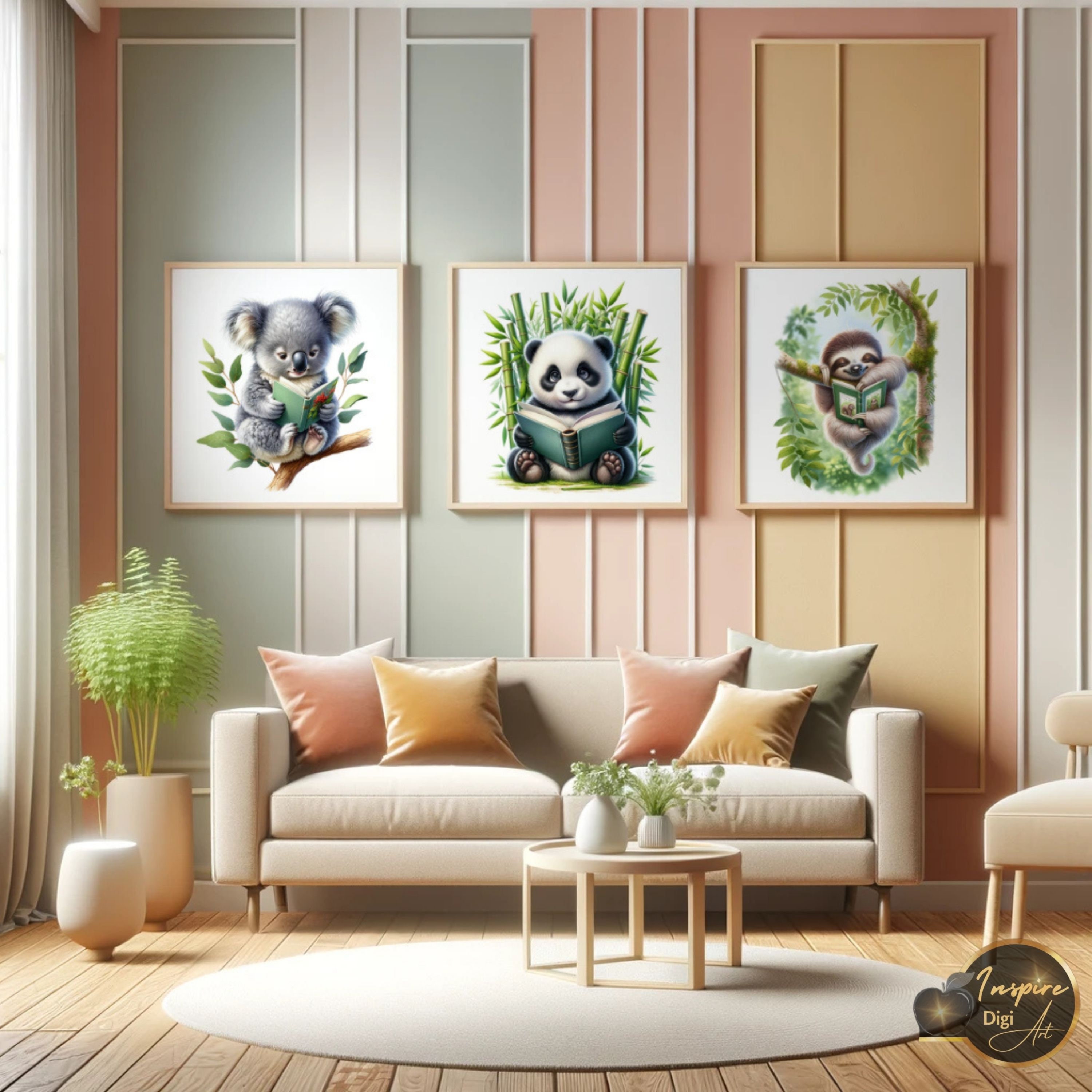 Animal Reading Clipart, Bookworm Clipart, Animals Reading Books, Baby ...