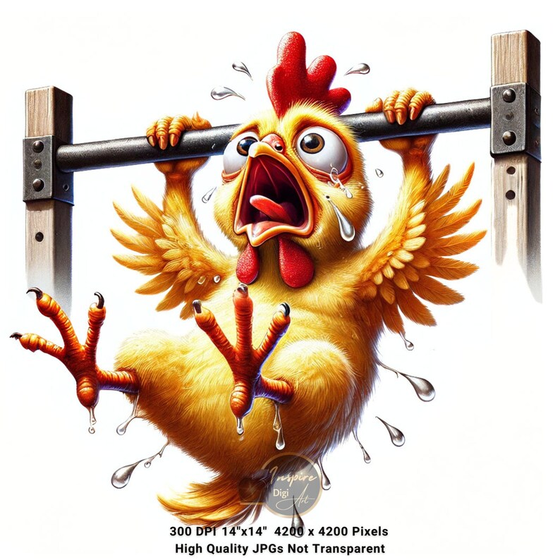 Funny Gym Chicken Clipart, Workout Chicken Illustrations, Hilarious ...